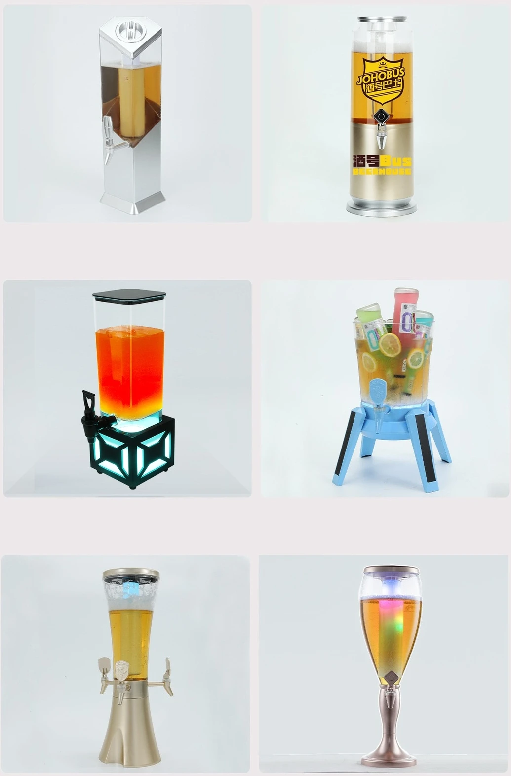 3 Taps Beer Tower Dispenser W Led Light Mimosa Tower Dispenser Beer ...