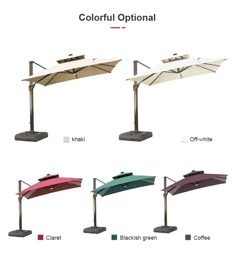 Custom Electric Large Parasol Waterproof Restaurant Cafe Villa Hotel ...