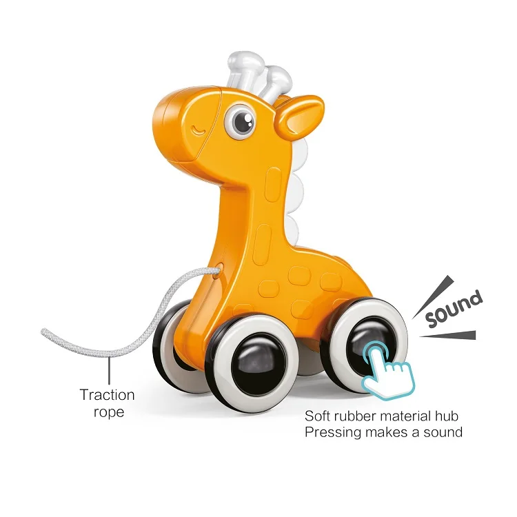 Interactive Inertia Cartoon Dinosaur Giraffe Elephant Push And Pull ...