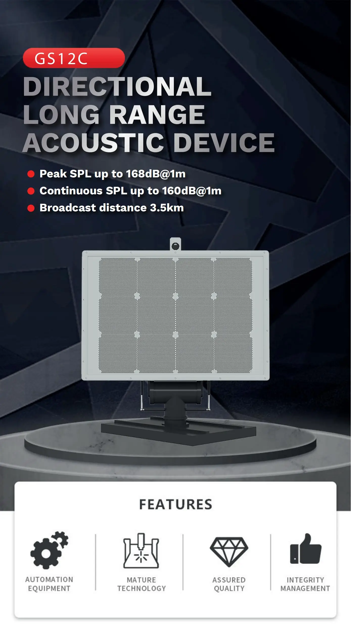 Gs12c Directional Sound Wave Loudspeaker And Diffuser Device Create ...