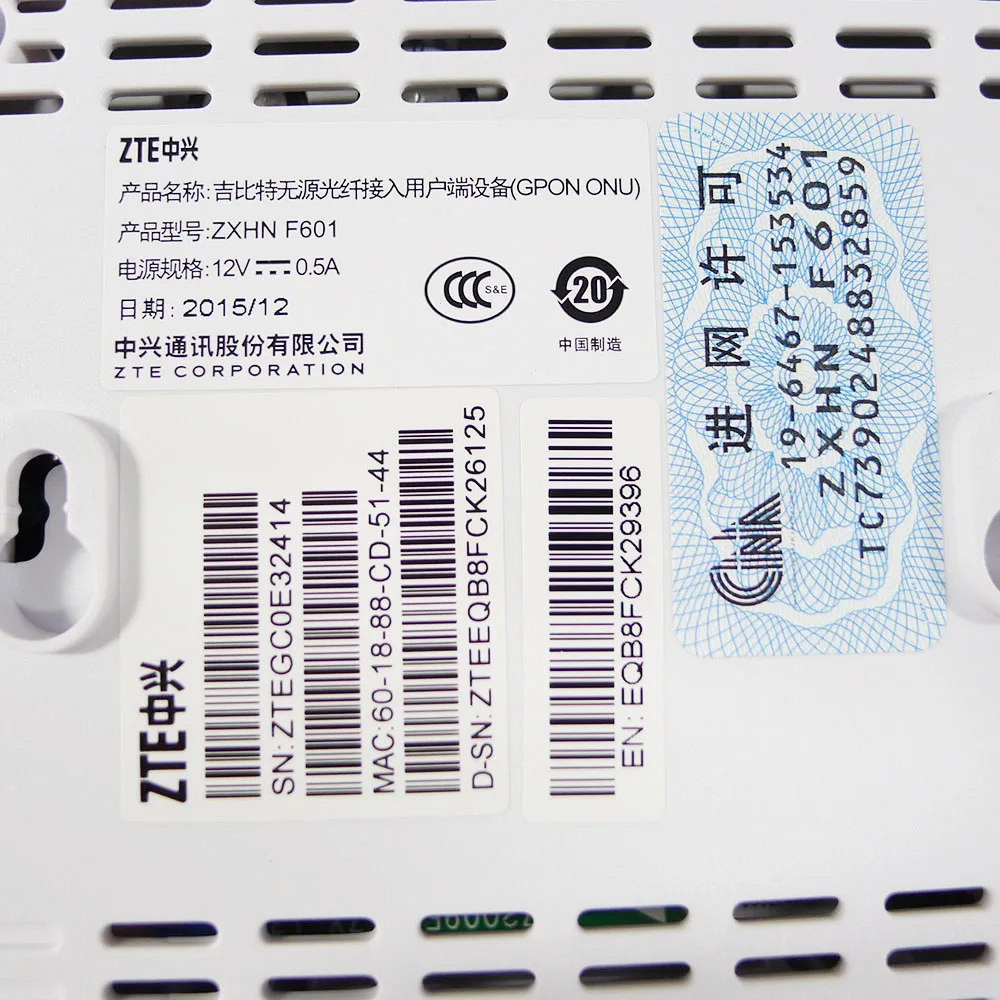 Zte Gpon终端ont Zxa10 F601 Sc Apc And Sc Upc输入gpon Onu，带有一个以太网端口，尺寸更小 Buy