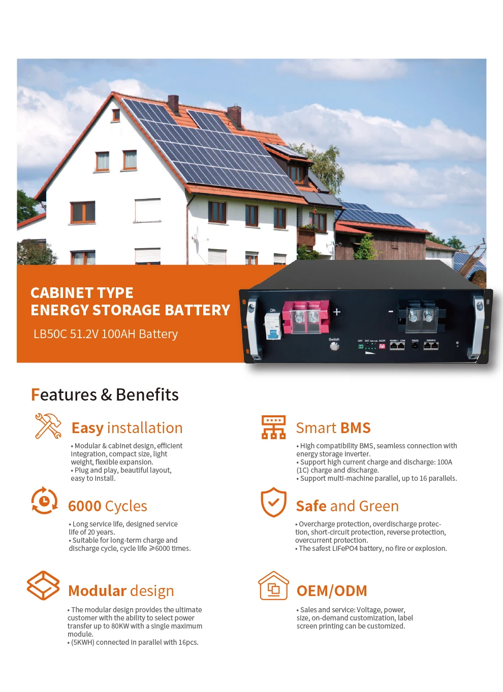 Energy Storage Battery Rack-mounted 51.2v/48v 100ah For Energy Storage ...