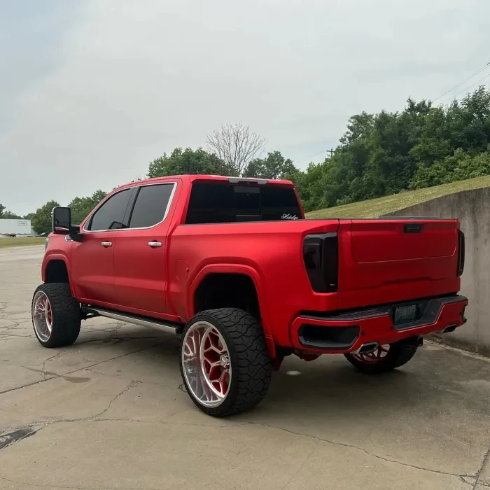 3M Matte Chrome Red Vinyl Wrap - Durable Car Stickers
