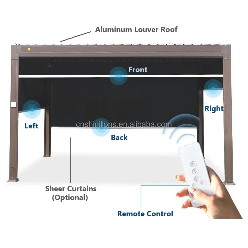 Shinilion High Quality Outdoor Remote Control Waterproof Pergola ...
