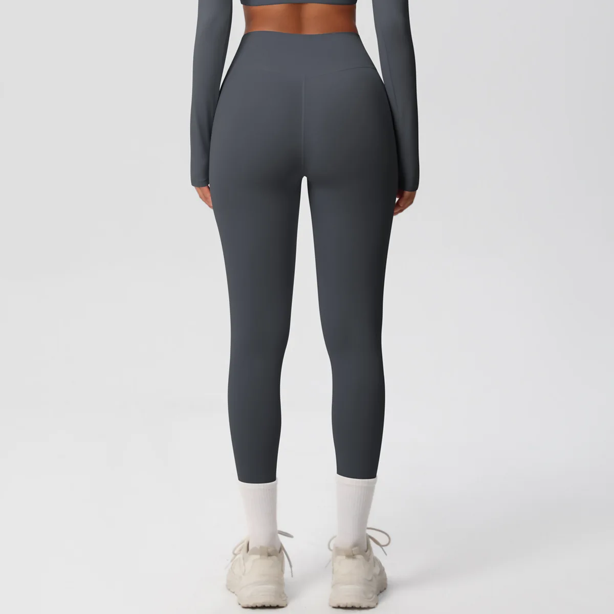 High Quality Solid Color Tight Yoga Legging High Waist Drawstring Hip ...