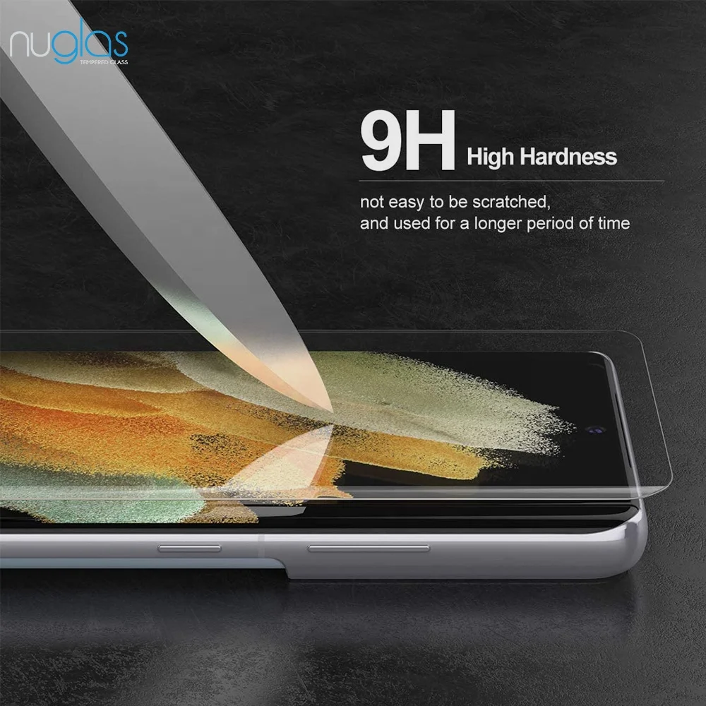 UV Curved Fast Fingerprint Unlock Full Glue Screen Protector Tempered ...