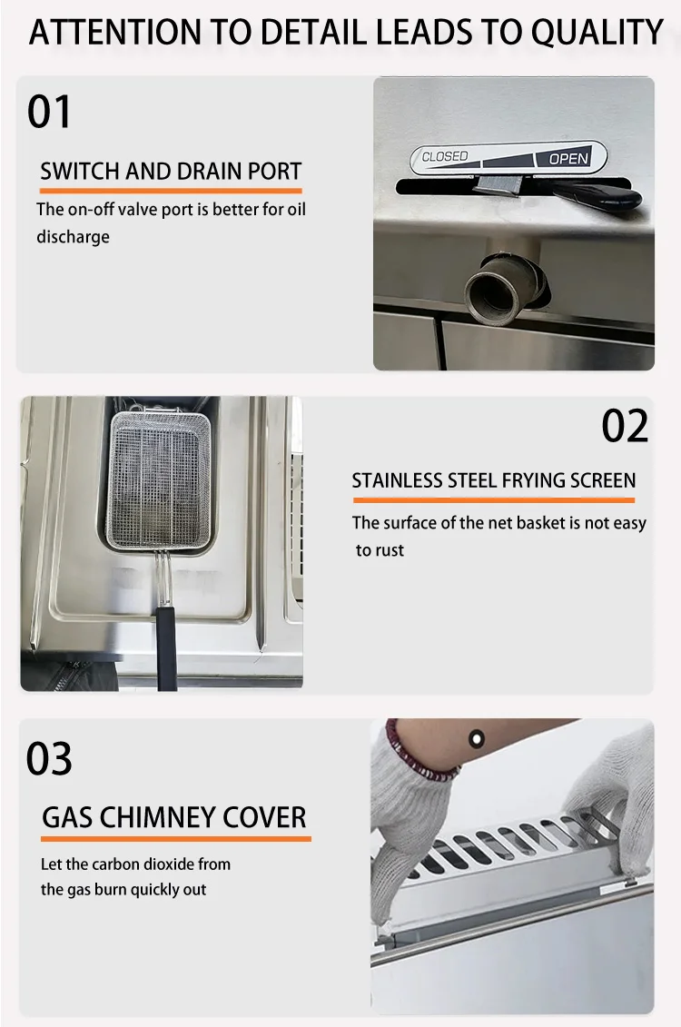 Rtk Commercial Kitchen Equipment Single-tank Gas Fryer For Restaurant ...