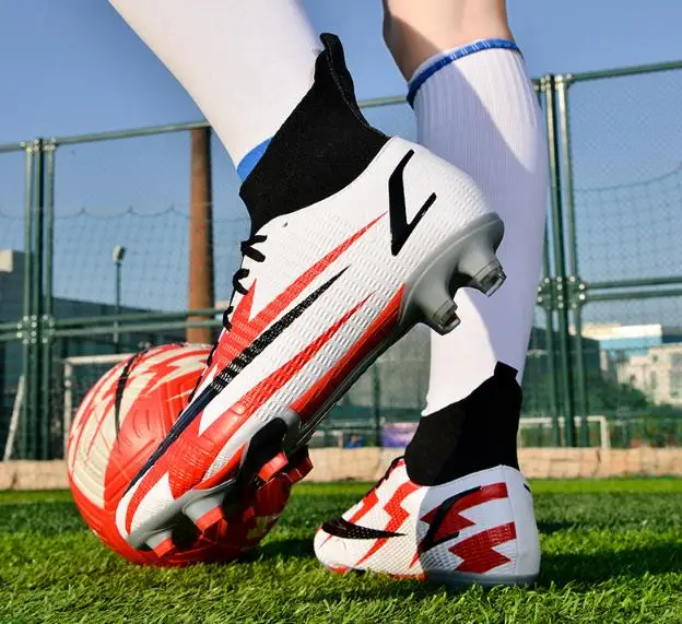 2024 High Cut Long Spike Football Boots Printed Outdoor Training ...
