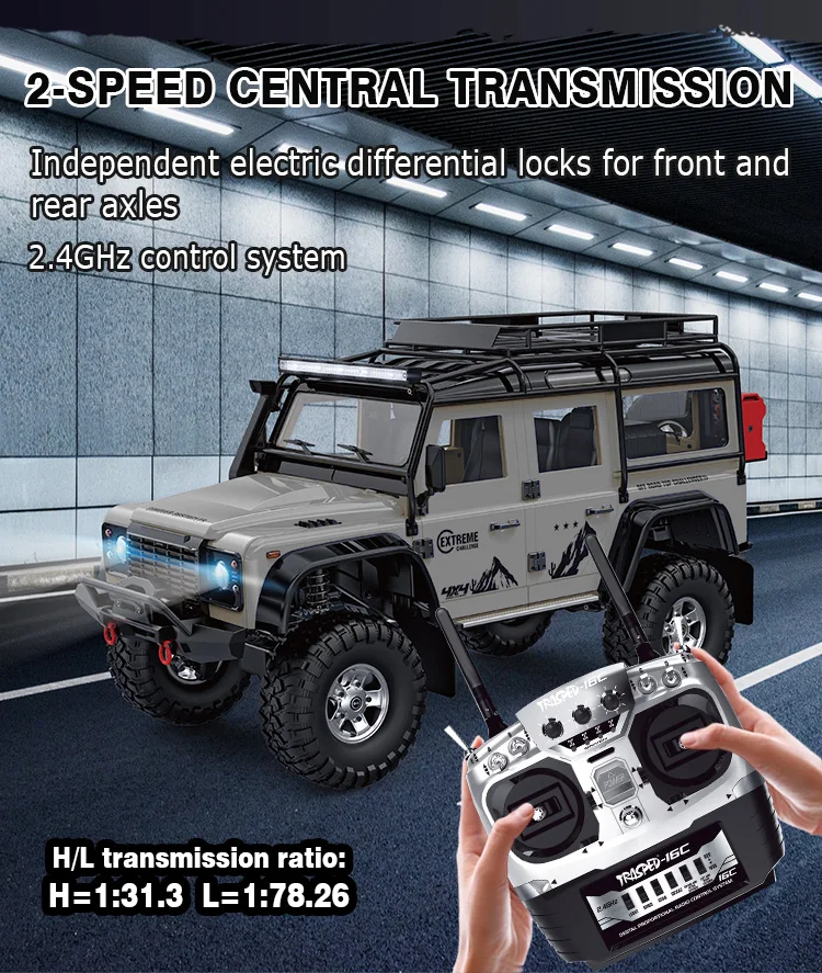 HG P411 1/10 2.4G 4WD 16CH Defend RC Car - off-Road Rock Crawler