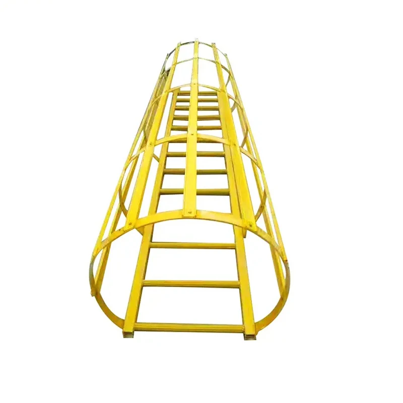 Industrial Outdoor Vertical Cage Ladders Steel Fiberglass Frp Material ...