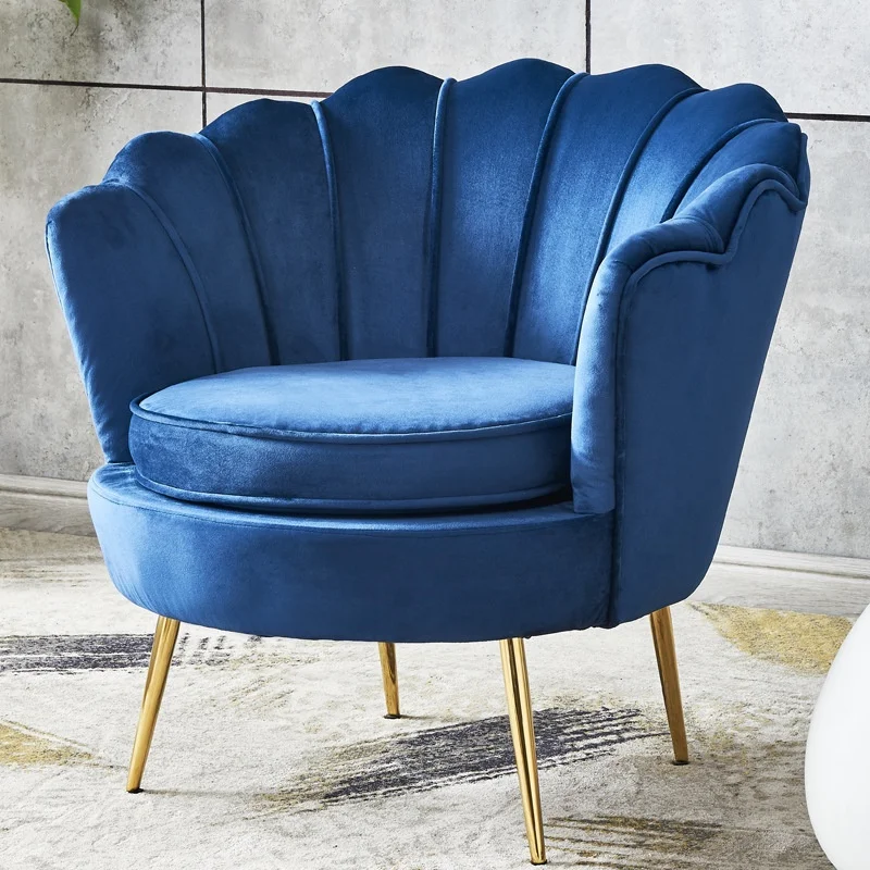 Modern Luxury Style Deep Blue Fabric Salon Chairs Italian Design Makeup ...