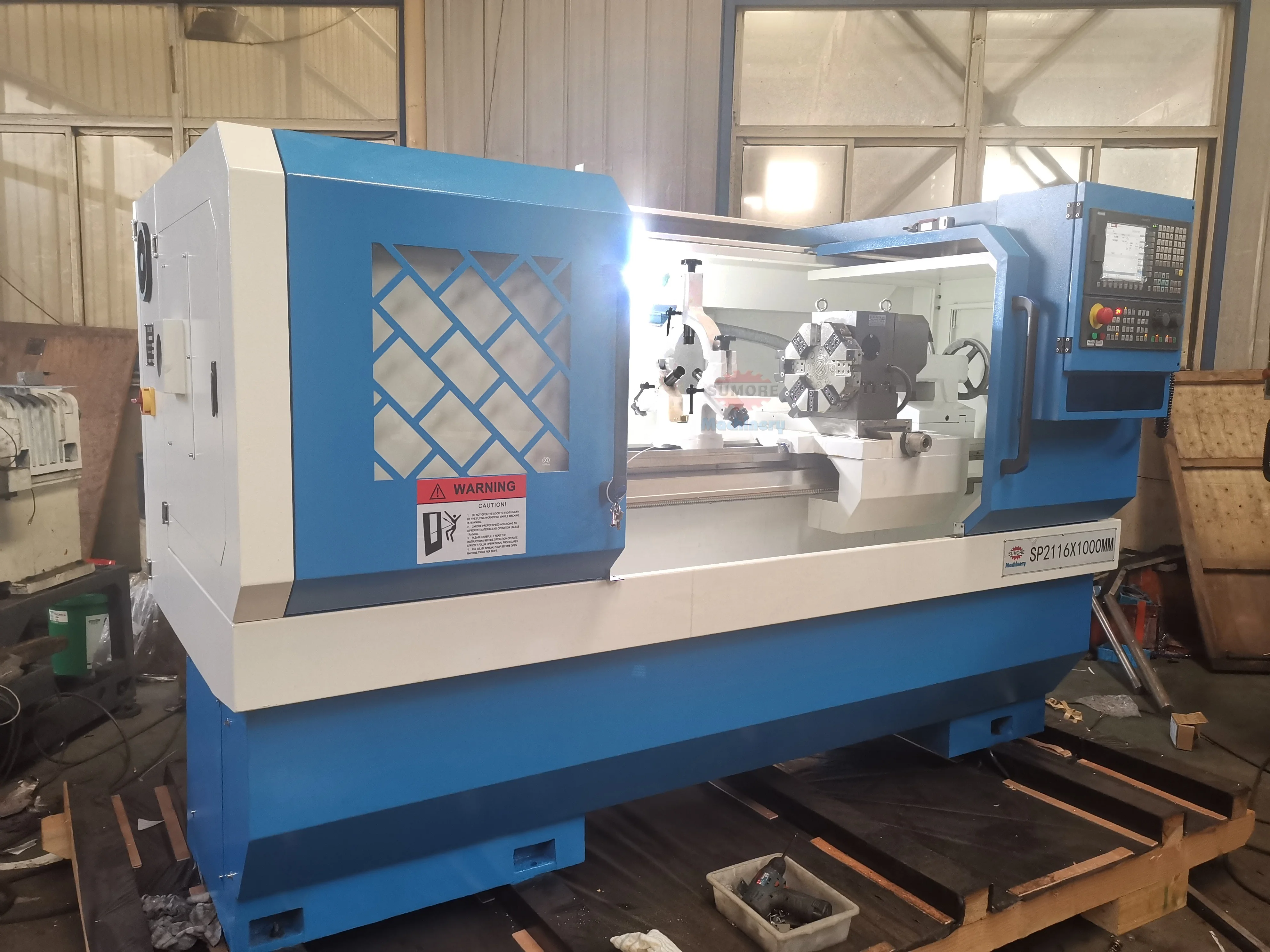 SUMORE Swiss Type Cnc Lathe 1500mm Flat Bed Lathe Machine SP2116 Cnc ...