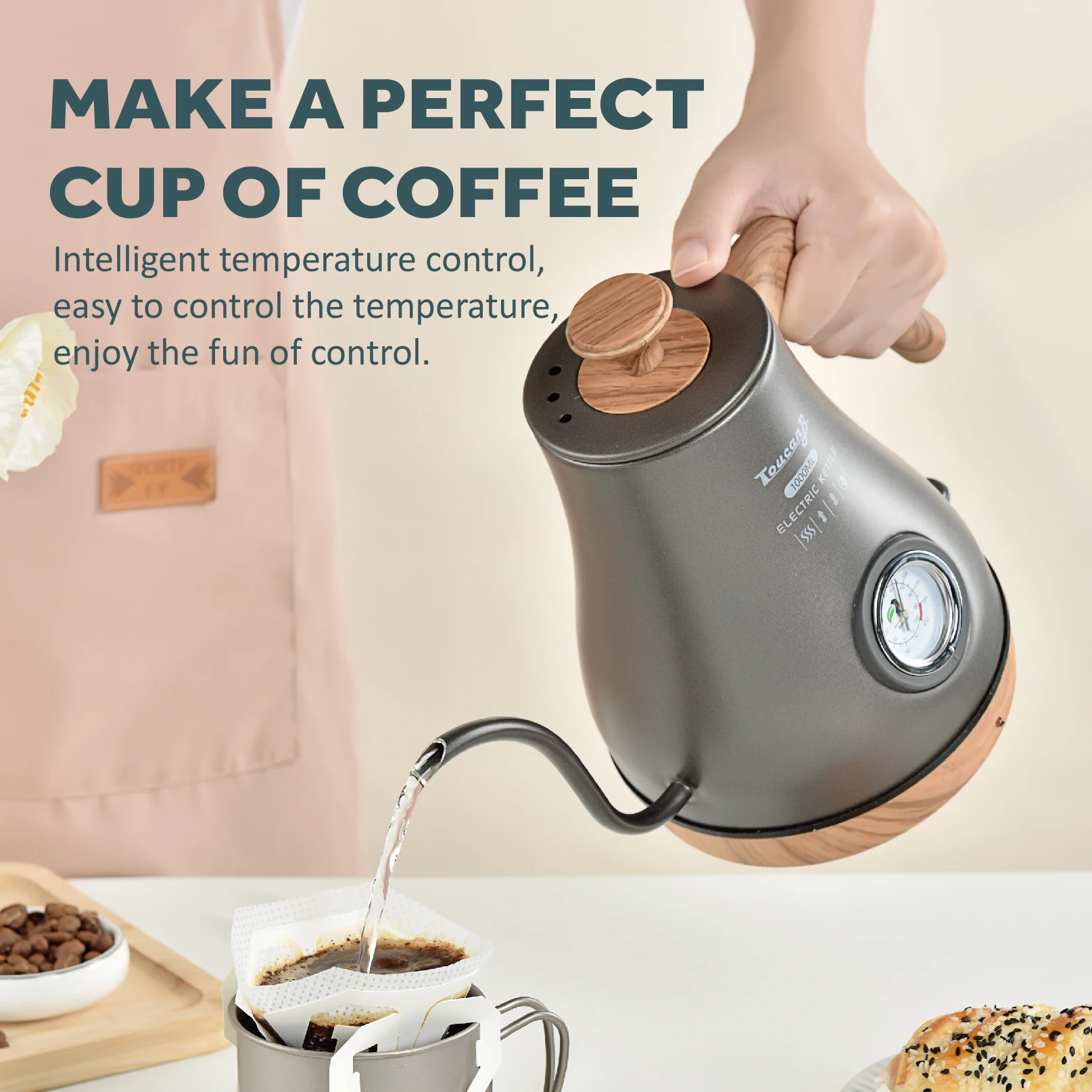 110V/220V Essential Metal Coffee Kettle for Brewing Utensils Set for ...
