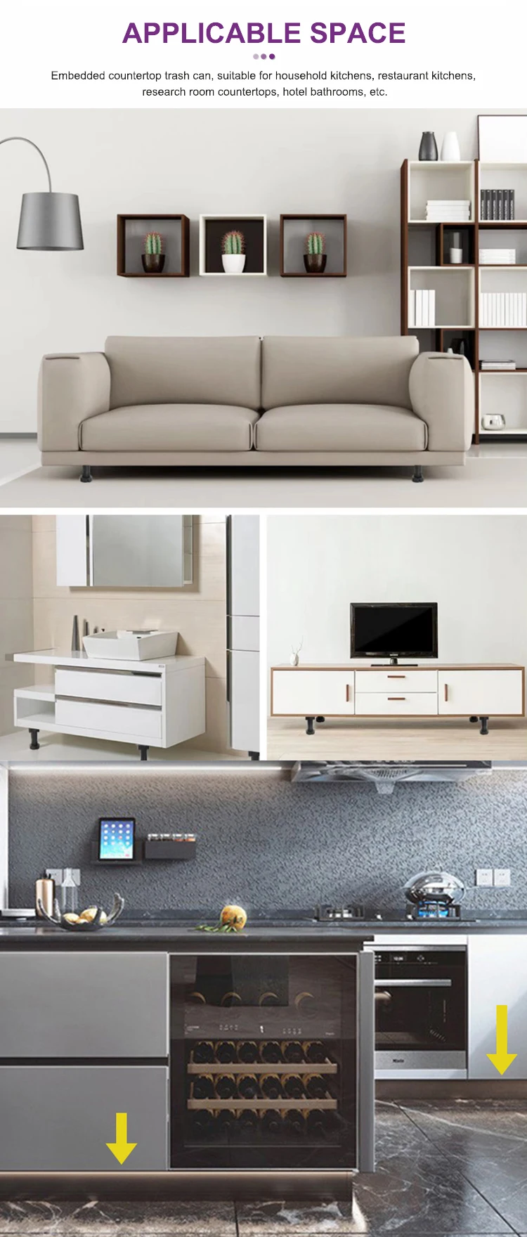 Kitchen Cabinet Baseboard Levelling Feet Adjustable Plinth Legs Plastic ...