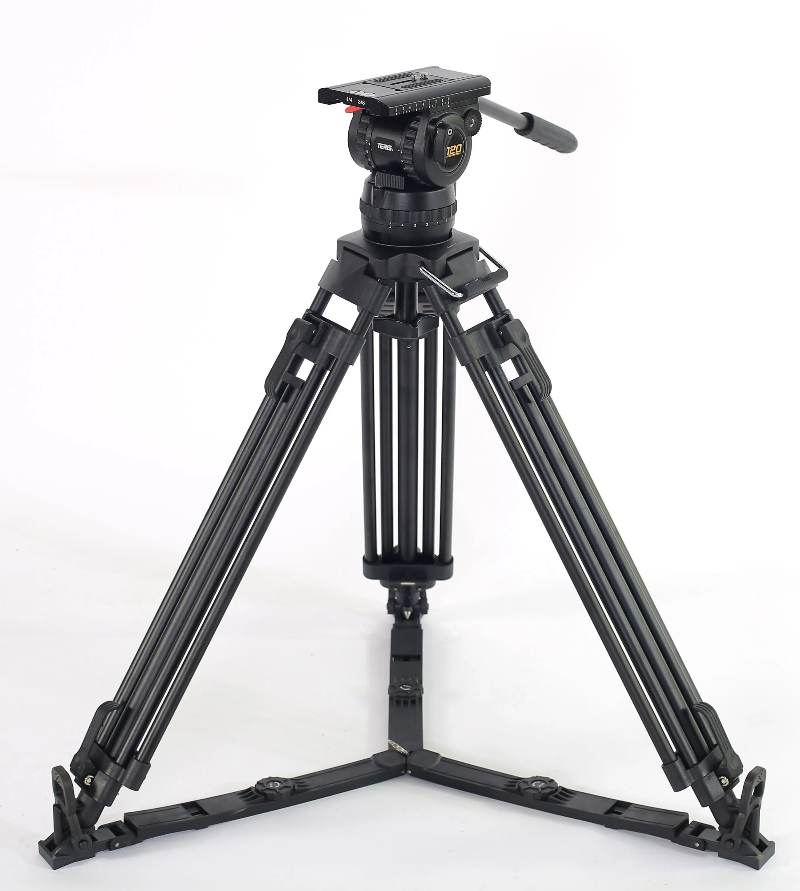 Heavy Duty Broadcast Level Payload 15kgs Aluminum Tripod With Fluid ...