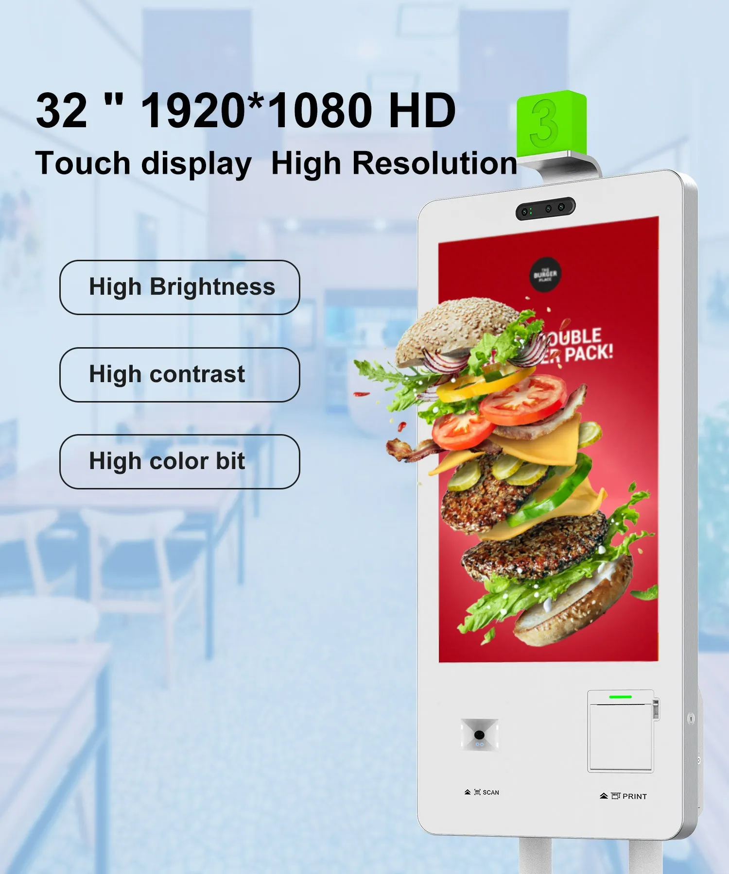 Self-service Payment Kiosks Barcode Lcd Advertising Display Touch ...