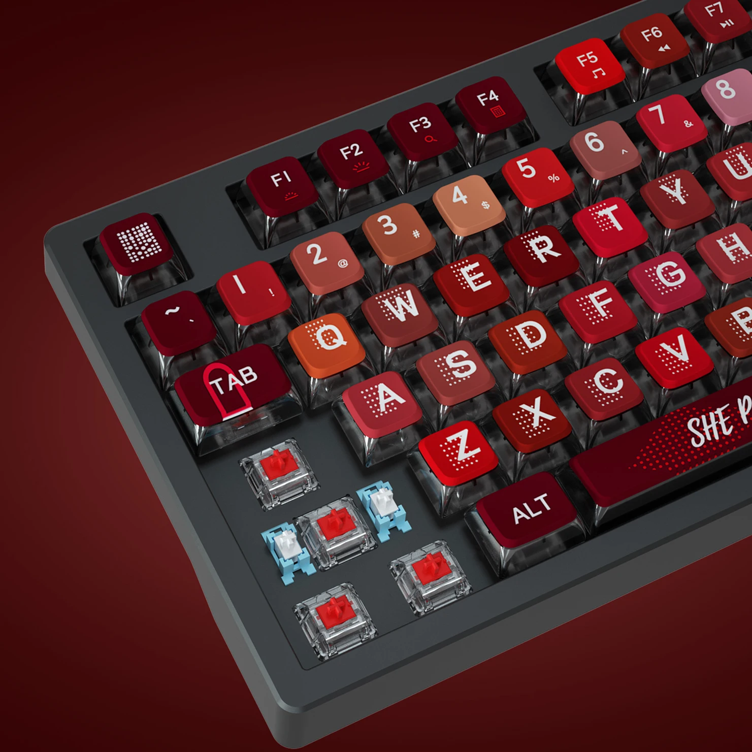 HZGAMER Custom Dye Sublimation PBT Pudding Keycaps Lipstick Keycaps ...