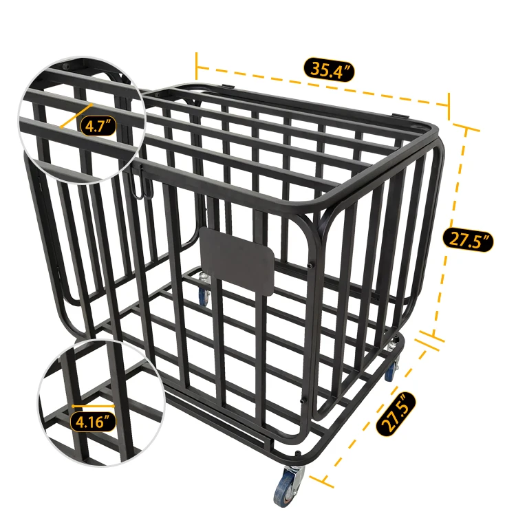 Jh-mech Basketball Storage Rack - Foldable & Lockable