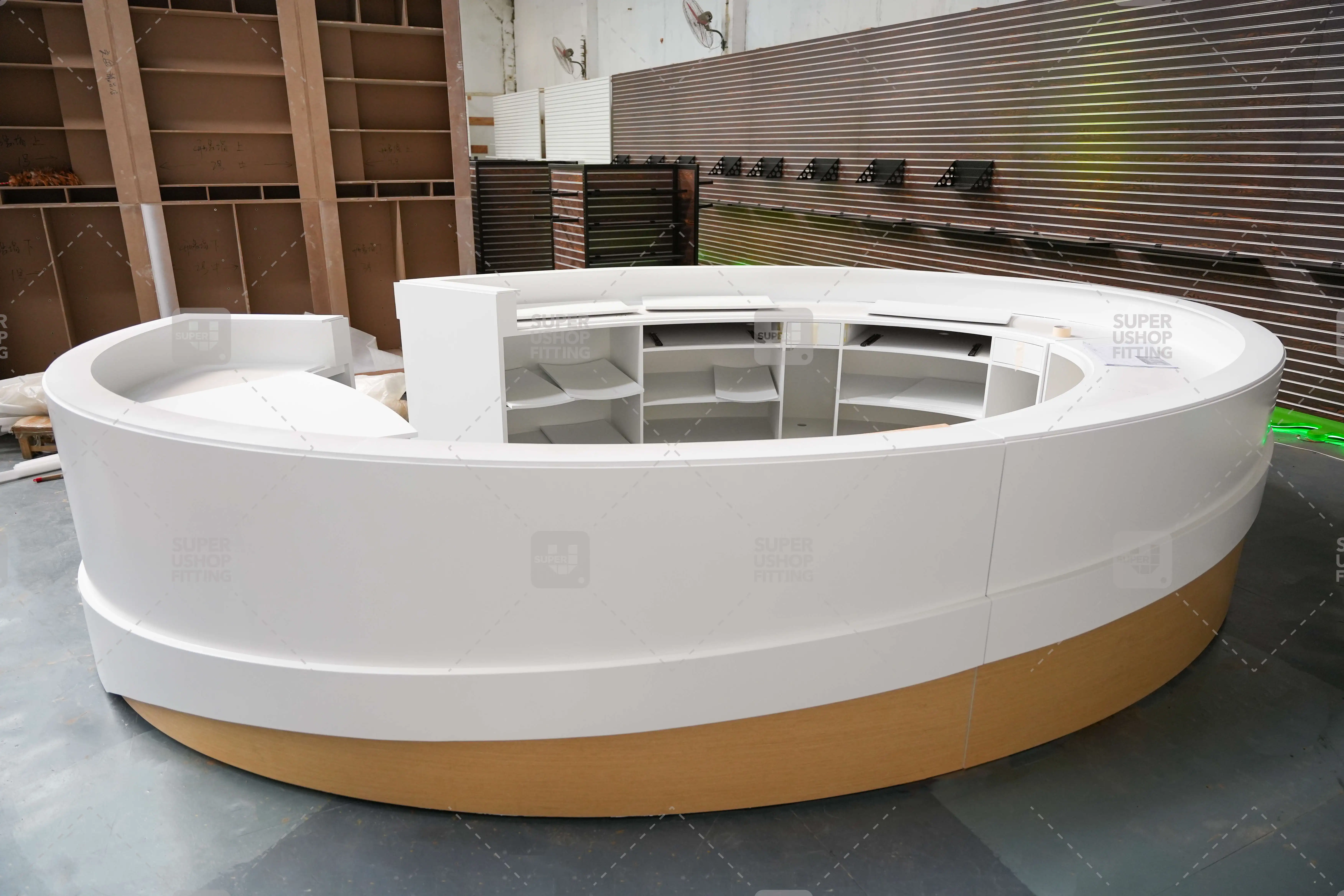 Customized Commercial Modern White Reception Desks