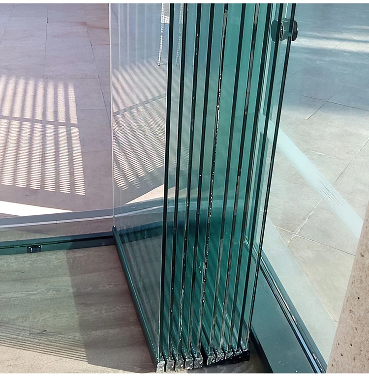 Frameless Sliding Folding Glass Curtain Balcony Partitions