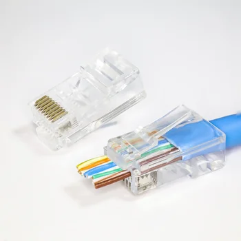 Rj45 Connector Ez Pass Through Modular Plug Cat5e 8p8c Easy To Thread ...