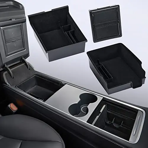Tesla Model 3 Y Center Console Organizer Tray Hidden Cubby Drawer ...