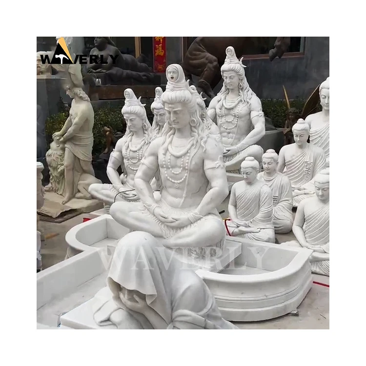 Outdoor Garden Temple Indian God Stone Statue of Shiva Sculpture Hand ...