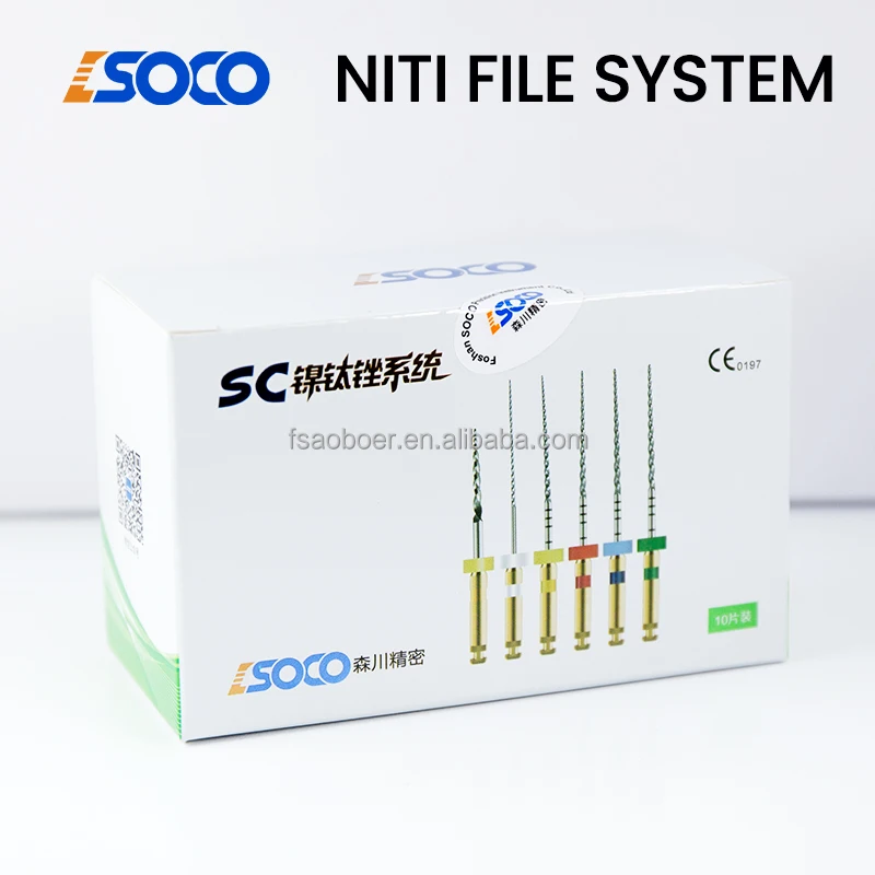 Dental SOCO 6Pcs/Box Heat-Treated Nickel Titanium Root Canal Instruments Superior Rotary Files ...