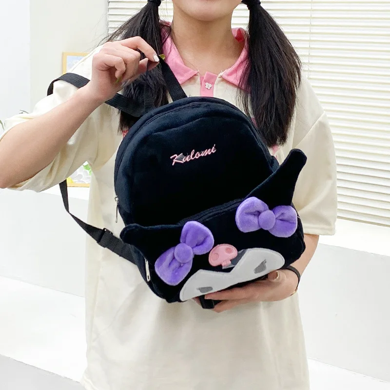 Botu Cute Kuromi Backpack Sanrio Plush Backpack Stuffed Animal Plush ...