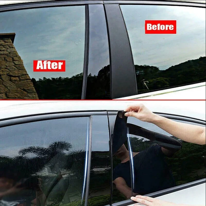 Car Pillar Posts Door Window Trim Cover Stickers Decal For Toyota ...