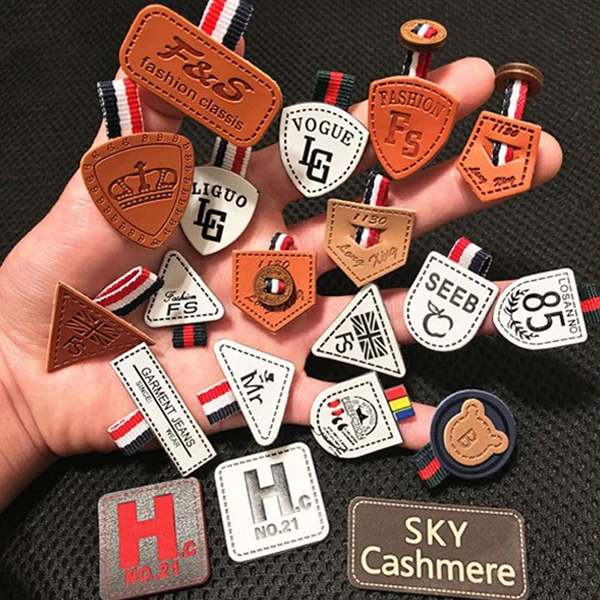Custom Heat Press Blank Leather Patches Leatherette Clothing Logo Iron ...