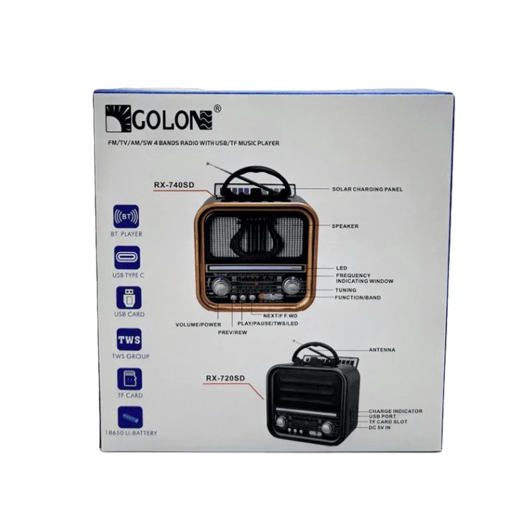 Eletree Rx-730Sd Portable Solar Radio - AM/FM/SW/TV, Built-In Speaker ...