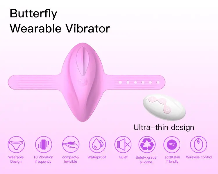 Remote Control Rechargeable Wearable Couple Sextoys Mini Butterfly Vibrating Panties Vibrator ...
