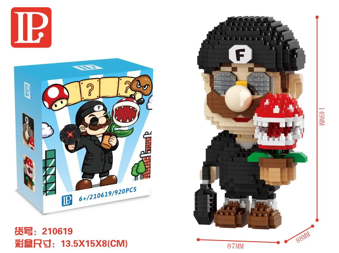 Hot Sell Diy Mini Cartoon Character Building Block Sets Marios For Kids ...