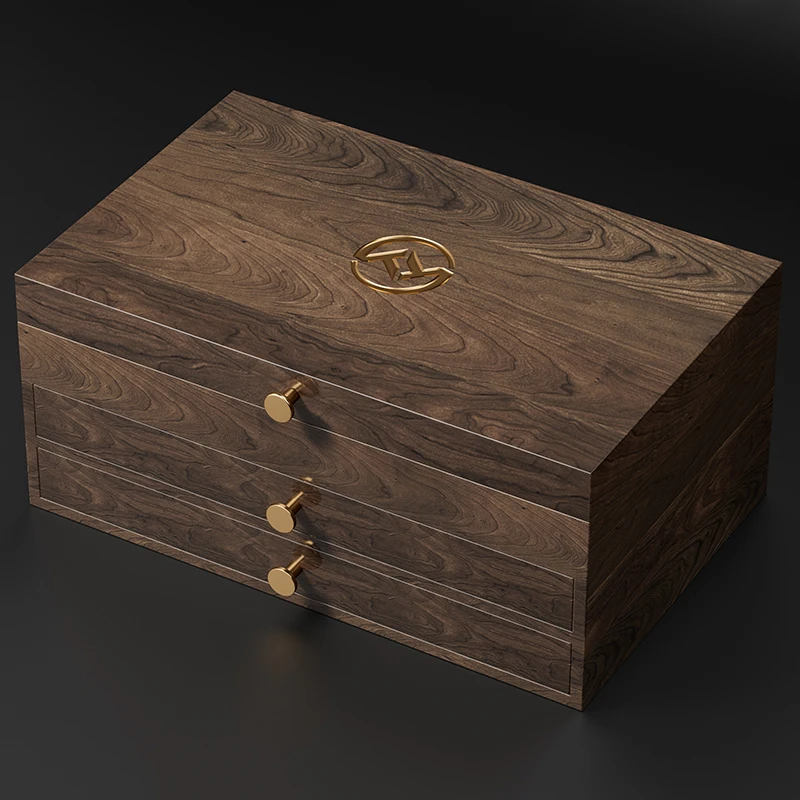 Custom Luxury Dinner Set Storage Wooden Box Tableware Setting Cutlery ...