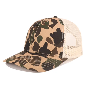 Custom Bank Brown Camo Khaki Mesh Hat 6 Panel Richardson 112 Trucker ...