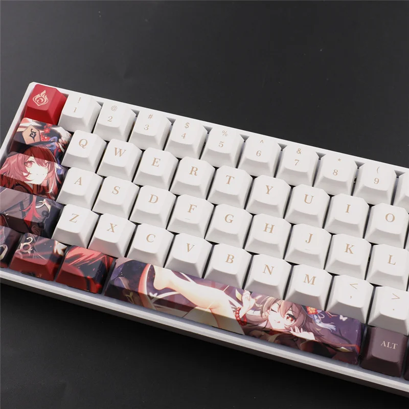 Anime Keycaps Game Genshin Impact Hu Tao Keycaps 135 Keys