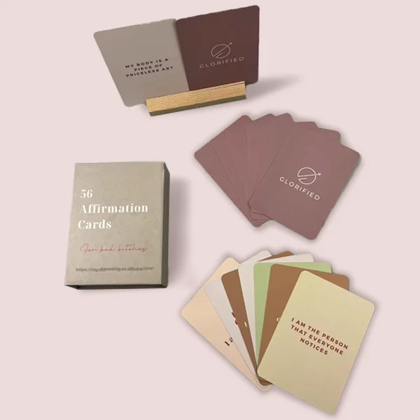 Custom Printed Pink Paper Matte Cards - Positive Affirmations