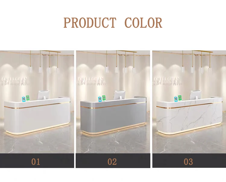 Luxury Modern Wooden Reception Counter for Office Customizable Color ...