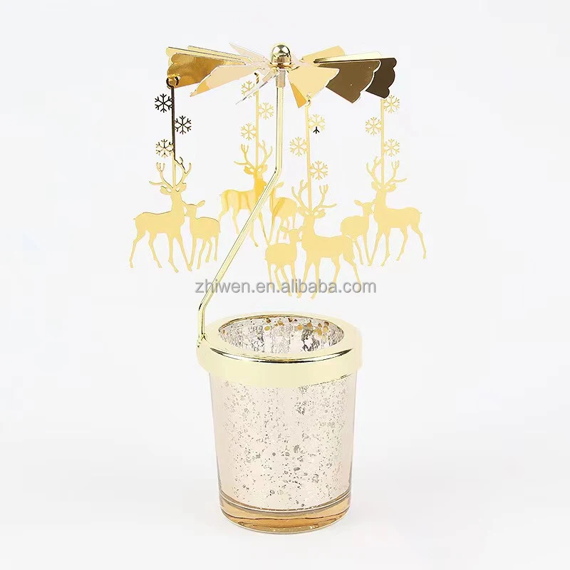 2024 Wholesale Christmas Candle Holder Carousel Soy Wax Rotating Candle ...