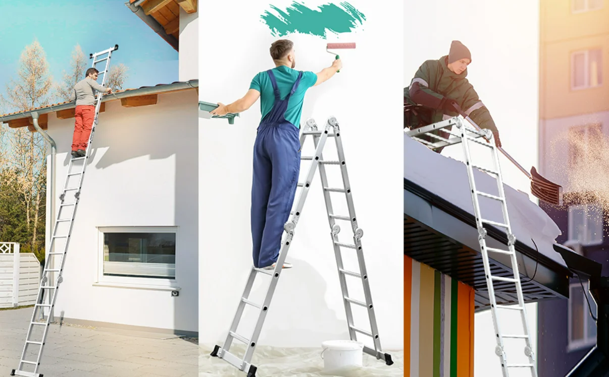 Aluminum Ladders Adjustable Multi-purpose Folding Step Ladders Aluminum ...