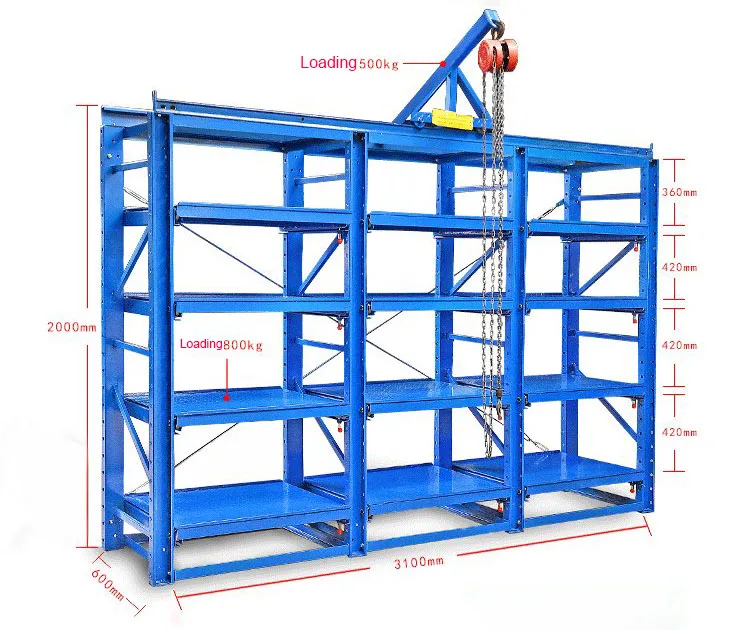 Sliding Drawer Shelf Steel Corrosion Protection Warehouse Mould Storage ...