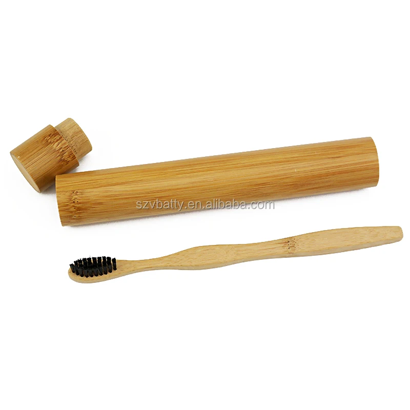 Customized Natural Bamboo Toothbrush Wooden Toothbrush Travel Holder ...