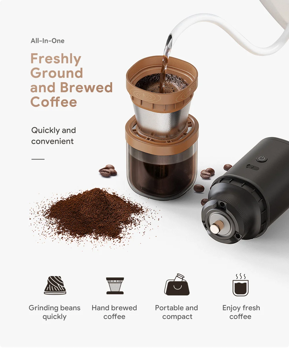 3in 1 Drip Coffee Machine Grinder Coffee Machine High-grade Stainless ...