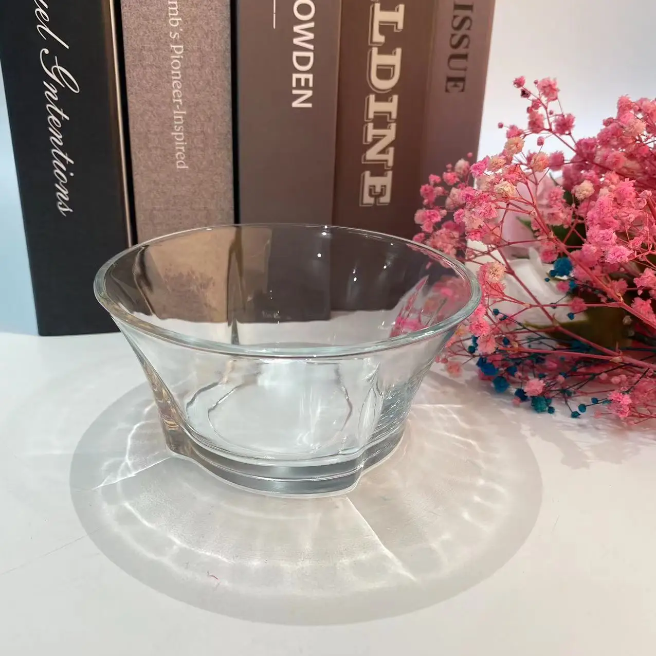 Personalized Circular Large Food Grade Glass Bowl Transparent Fruit ...