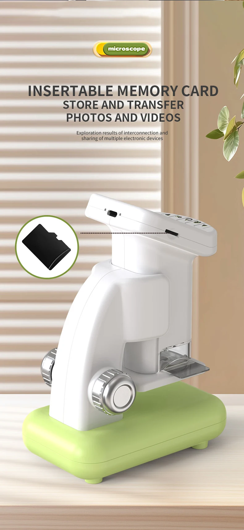 Children's Portable Light Electron Microscope Educational Science Lab ...