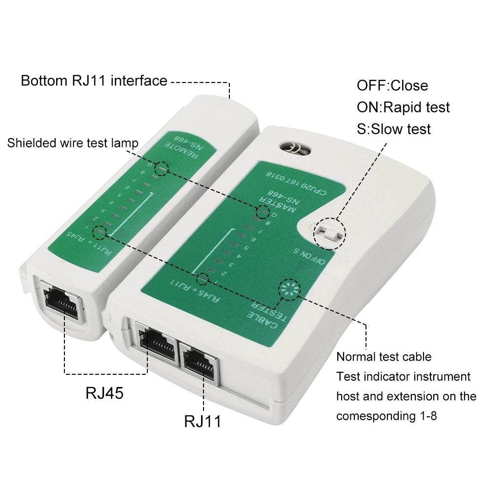 Rj45 Cable Tester Network Cable Tester For Rj45 Rj11 Rj12 Cat5 Cat5e ...