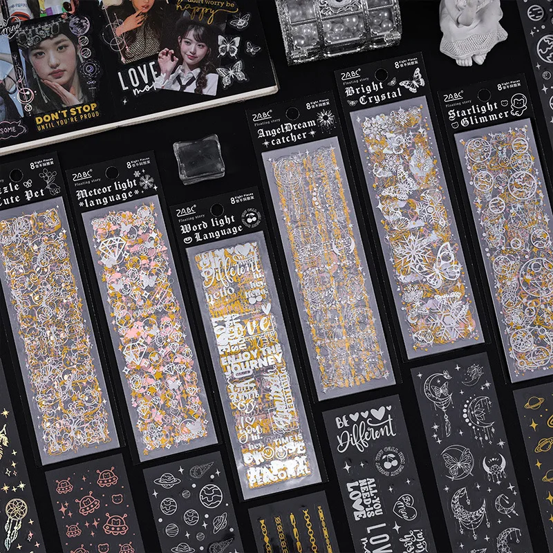 2025 New Decorative Waterproof Pet Sticker Sheets Transparent Notebook ...