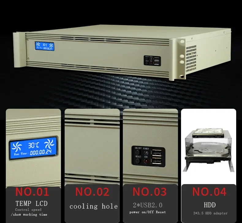 New Arrivals 2u Rackmount Server Chassis With Temp Lcd Display - Buy 2u ...