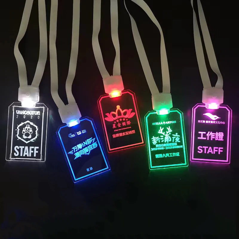 Customized Logo Led ID Card Holder Acrylic ID Badge Holder with ...